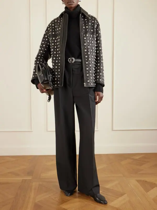 Nour Hammour Studded Leather Jacket