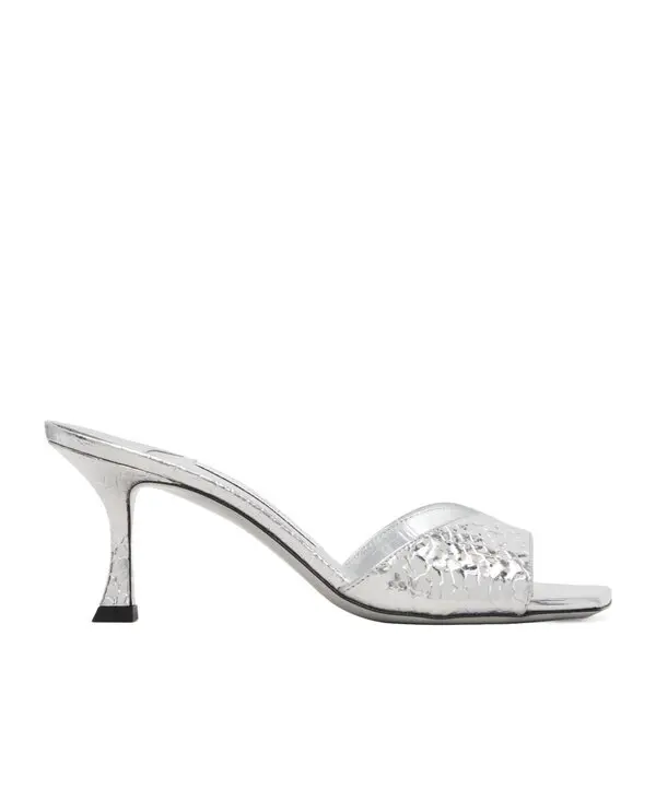 JIMMY CHOO Skye 70 Square Toe High-heeled Sandals - Silver