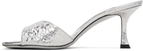 JIMMY CHOO Skye 70 Square Toe High-heeled Sandals - Silver