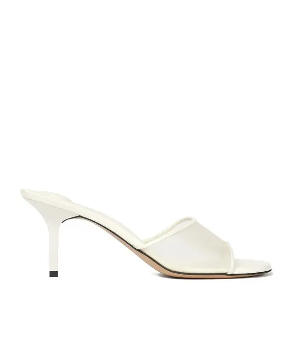 Jacquemus Mesh Panel Stiletto Mules - White