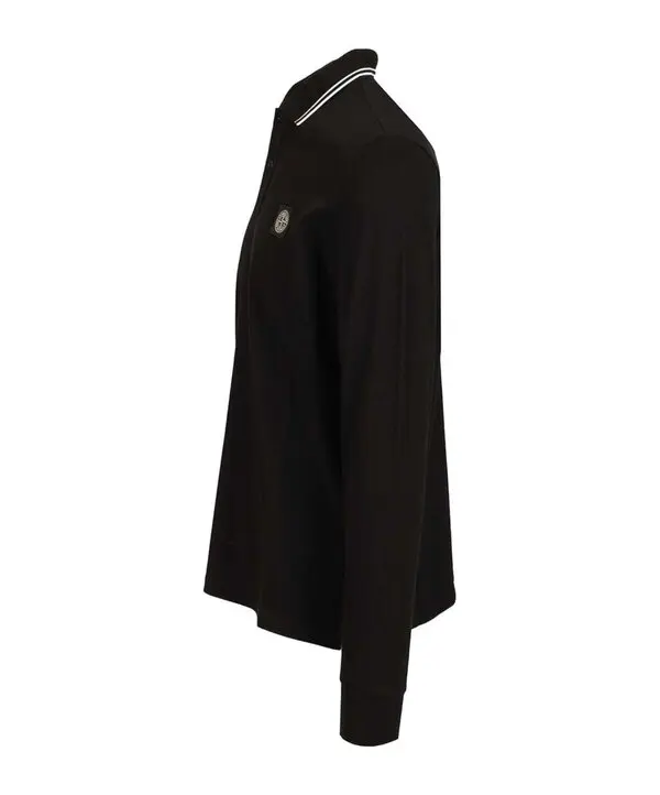 Stone Island Long-sleeved Polo Shirt - Black