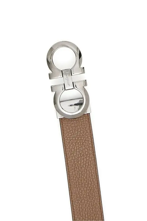 FERRAGAMO Gancini Reversible Belt - Gray