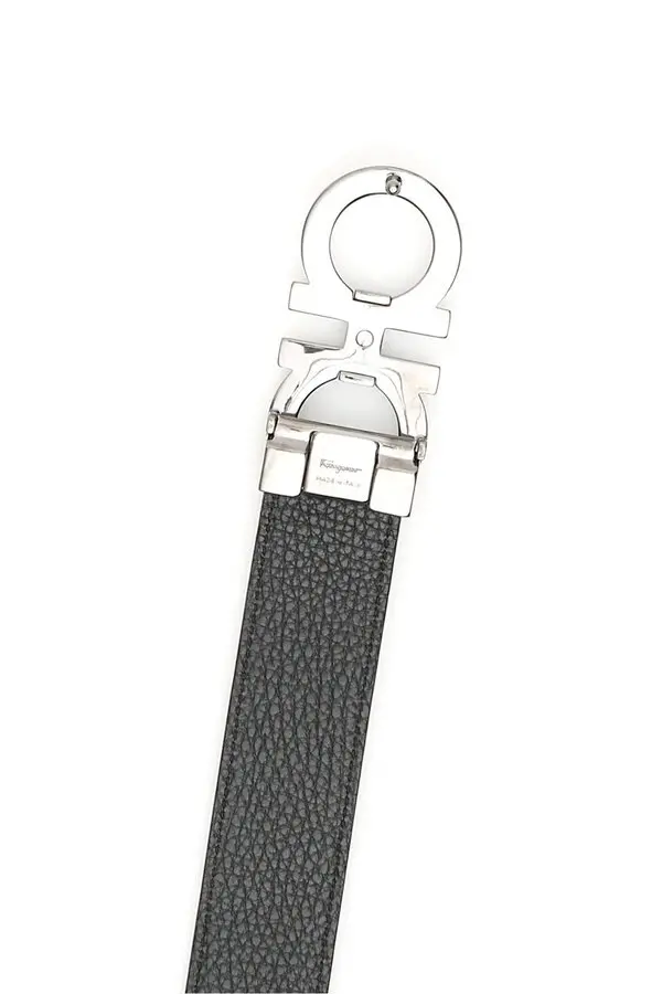 FERRAGAMO Gancini Reversible Belt - Gray