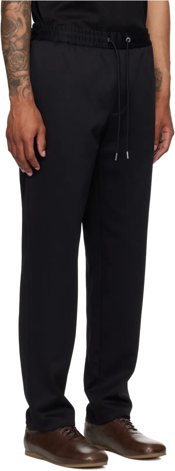 Moncler Logo Patch Tapered Trousers - Black