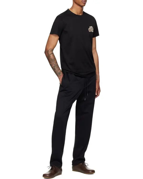 Moncler Logo Patch Tapered Trousers - Black