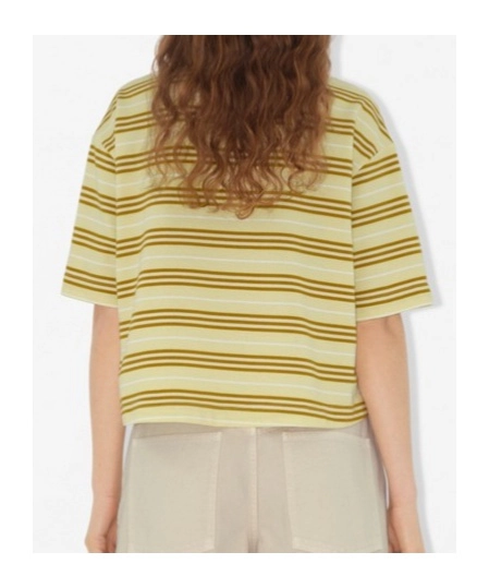 Burberry Logo Embroidered Striped Cropped Polo Shirt
