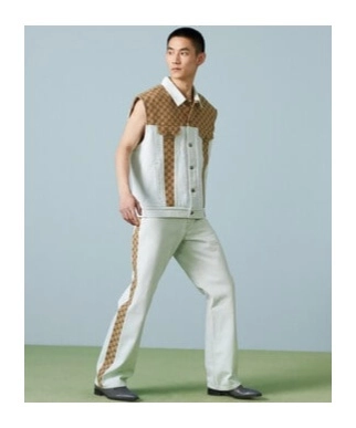 Gucci Washed Denim Vest With Gg Canvas