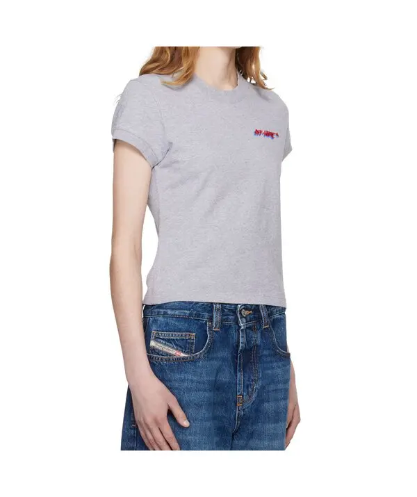 Off-White Embroidered Logo Crewneck T-shirt