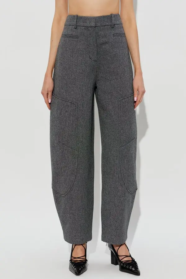 GANNI Casual Trousers With Belt Loops And Multiple Pockets