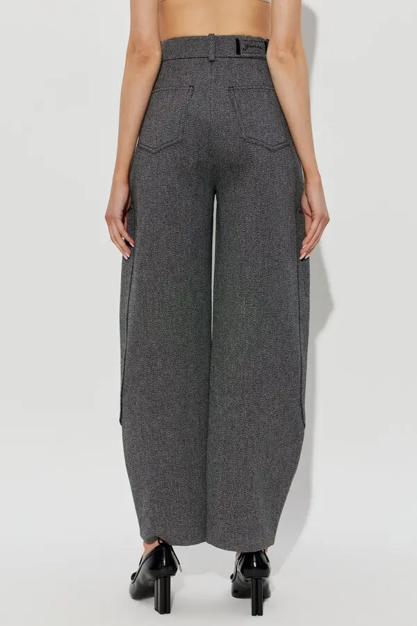 GANNI Casual Trousers With Belt Loops And Multiple Pockets