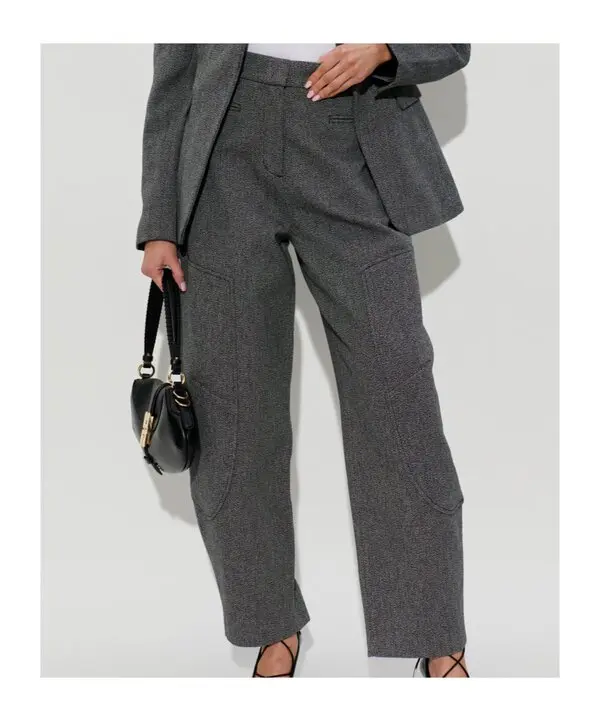 GANNI Casual Trousers With Belt Loops And Multiple Pockets