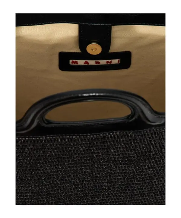 Marni Raffia Tote Bag With Logo Embroidery