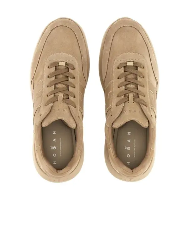 Hogan Suede Lace-up Sneakers With Nappa Leather Detailing
