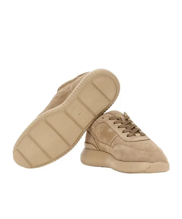 Hogan Suede Lace-up Sneakers With Nappa Leather Detailing