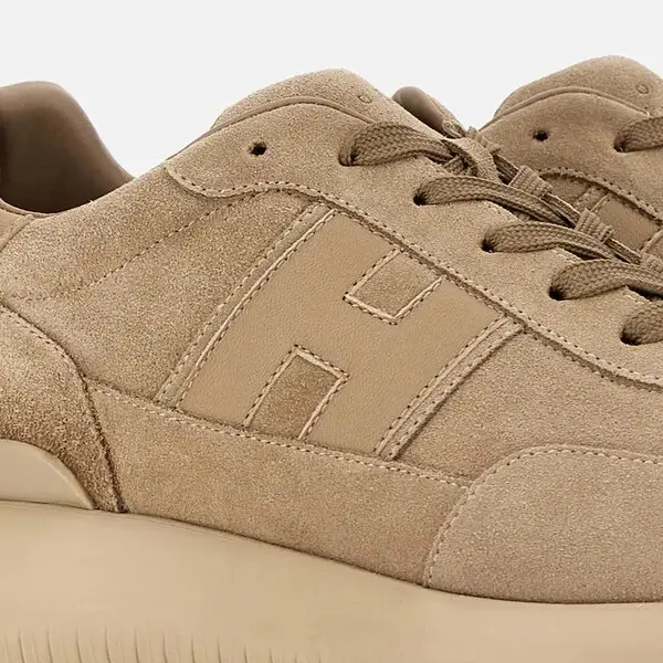 Hogan Suede Lace-up Sneakers With Nappa Leather Detailing