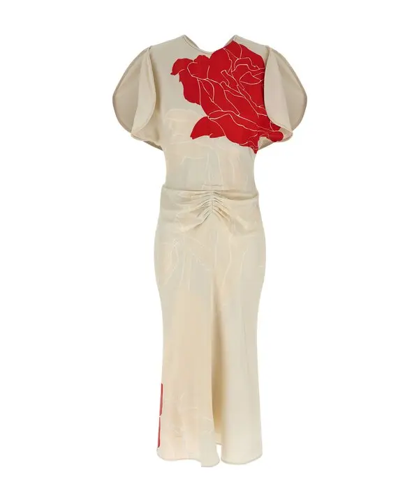 Victoria Beckham Gathered Waist' Dress - Multi-color