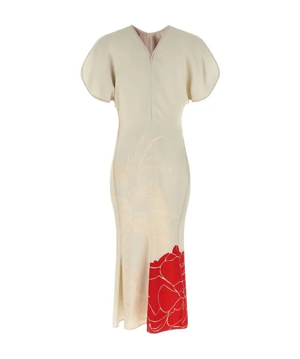 Victoria Beckham Gathered Waist Midi Dress - Multi-color
