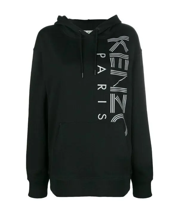 Kenzo Letter Logo Hooded Sweater - Black