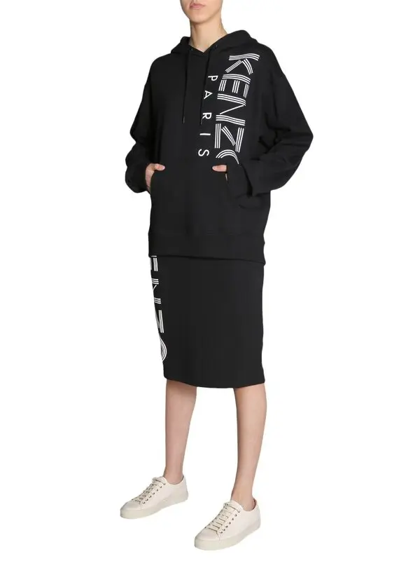 Kenzo Letter Logo Hooded Sweater - Black