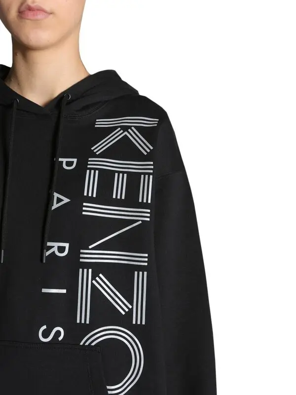 Kenzo Letter Logo Hooded Sweater - Black