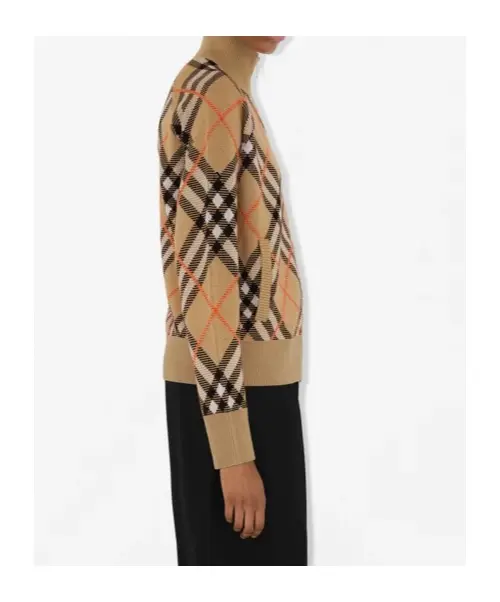 Burberry Check Pattern Zip-up Cardigan