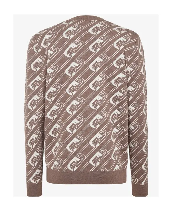 Fendi Multicolour Wool Jumper With Chain Pattern