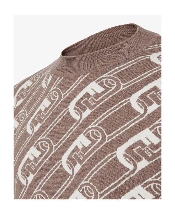 Fendi Multicolour Wool Jumper With Chain Pattern