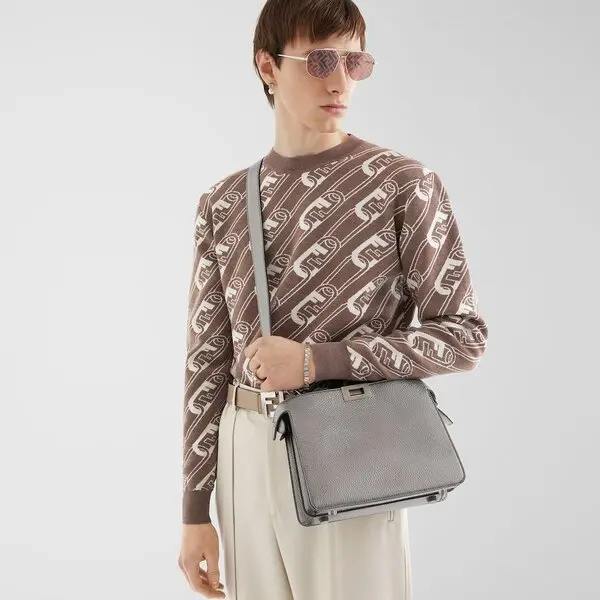 Fendi Multicolour Wool Jumper With Chain Pattern