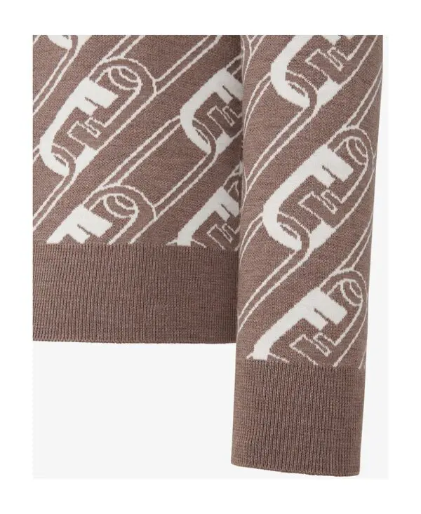 Fendi Multicolour Wool Jumper With Chain Pattern