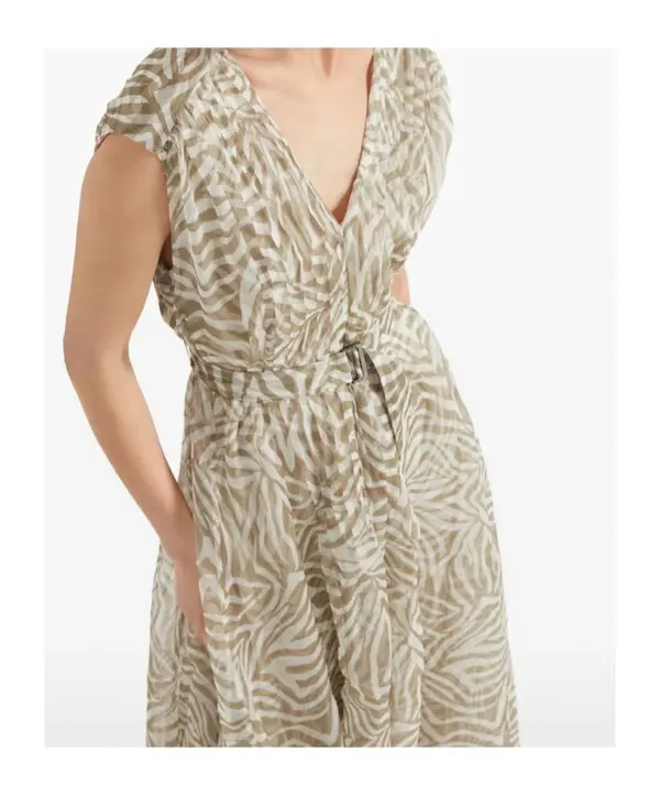 Brunello Cucinelli Sleeveless Printed Silk Maxi Dress