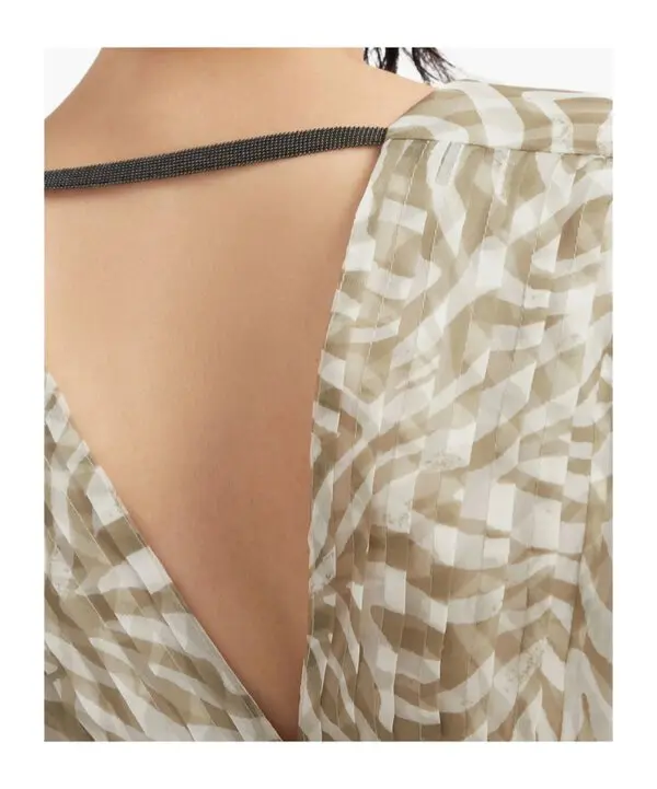 Brunello Cucinelli Sleeveless Printed Silk Maxi Dress