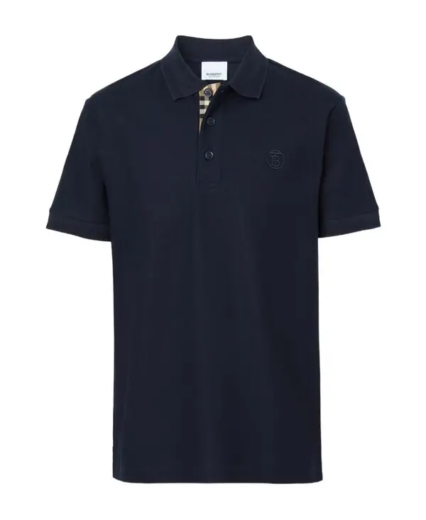 Burberry Logo Embroidered Short-sleeved Polo Shirt - Black