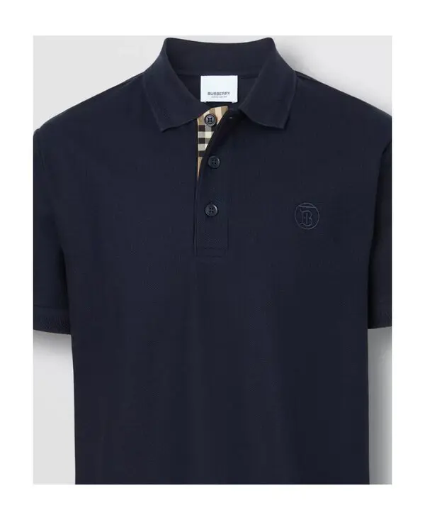 Burberry Logo Embroidered Short-sleeved Polo Shirt - Black
