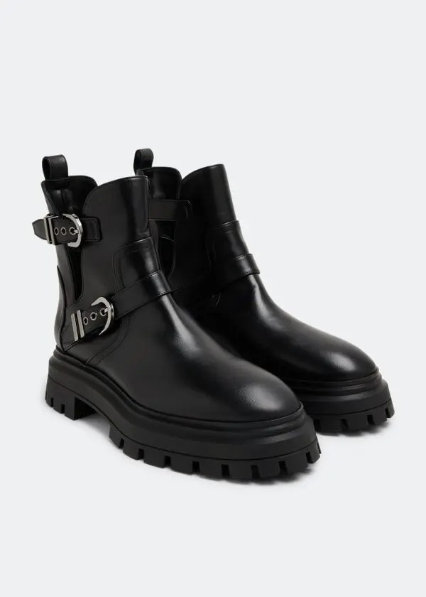 STUART WEITZMAN Maverick Bedford Moto Leather Boots