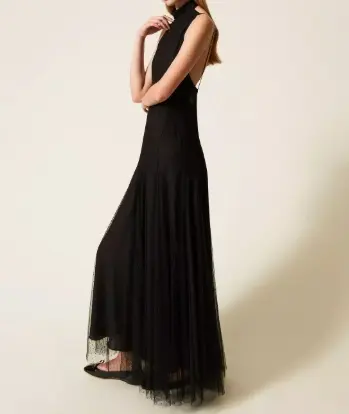 TWINSET Sleeveless Polka Dot Maxi Dress