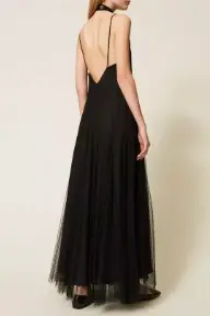 TWINSET Sleeveless Polka Dot Maxi Dress