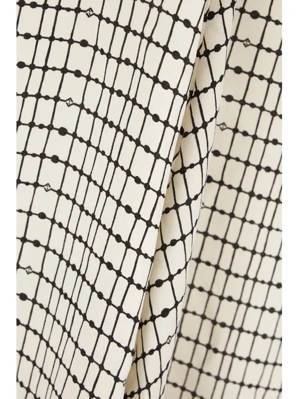 Fendi Sleeveless Grid Motif V-back Midi Dress