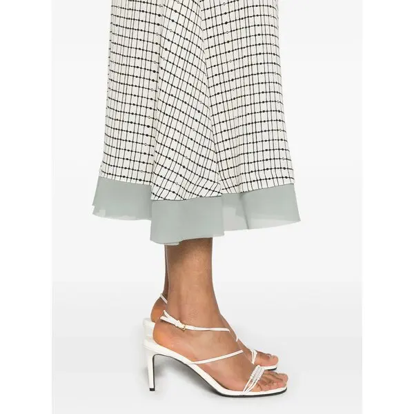 Fendi Sleeveless Grid Motif V-back Midi Dress