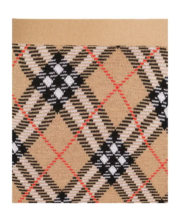 Burberry Checked Knitted Midi Skirt