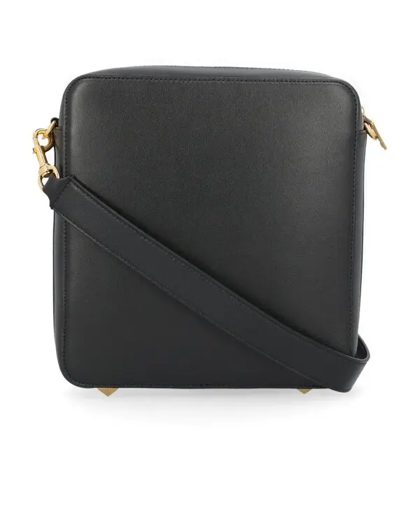 Valentino Garavani Leather Crossbody Bag With Gold Tone V Logo
