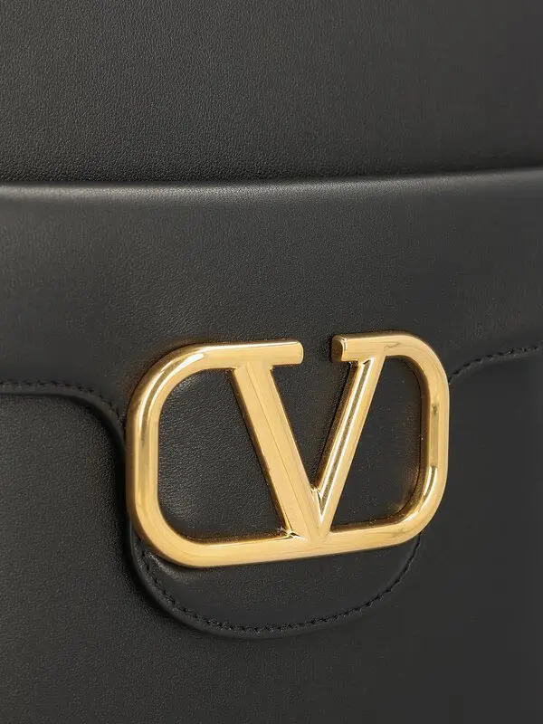 Valentino Garavani Leather Crossbody Bag With Gold Tone V Logo