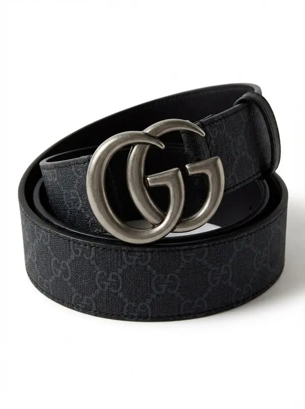Gucci Gg Marmont Thin Belt - Black
