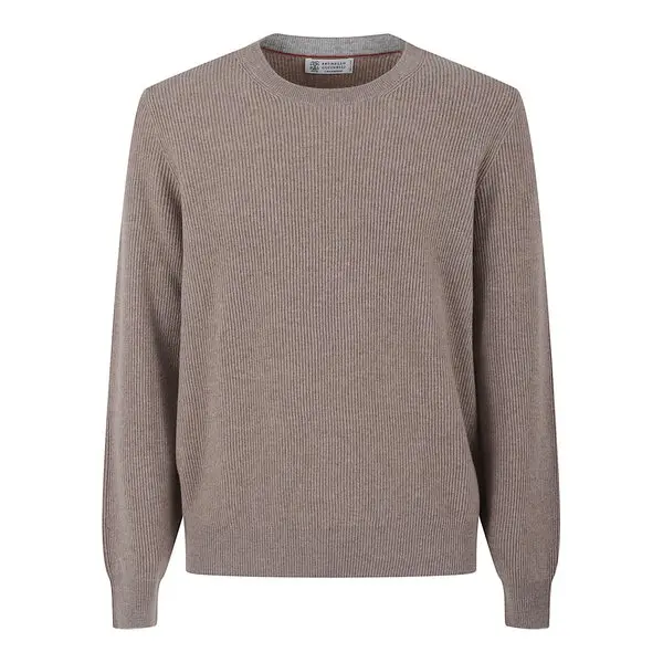 Brunello Cucinelli Ribbed Crew Neck Jumper - Gray