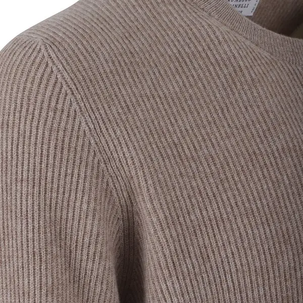 Brunello Cucinelli Ribbed Crew Neck Jumper - Gray