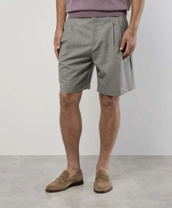 Brunello Cucinelli Belt Loop Shorts - Gray