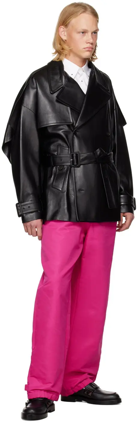 Valentino Garavani Mid-rise Straight Leg Trousers With Rivet Detail