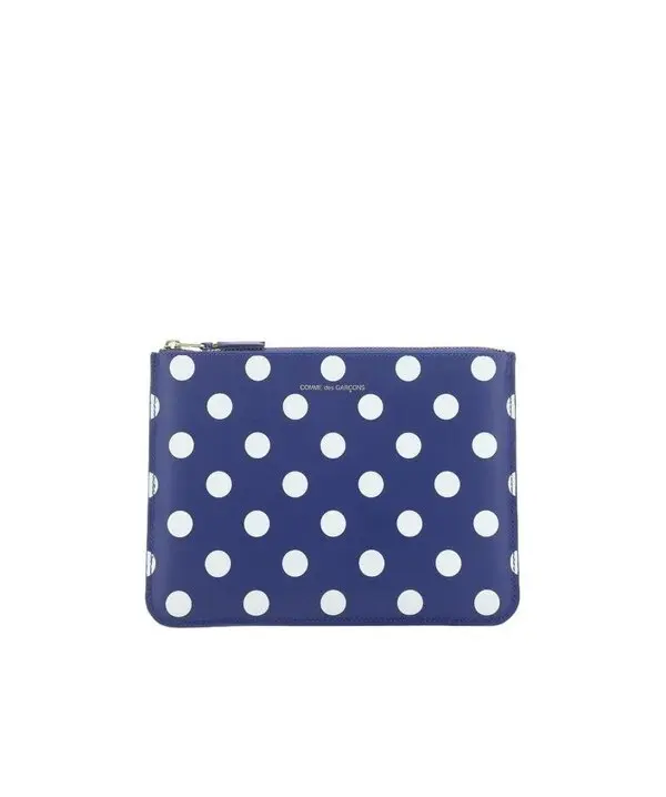 Comme Des Garçons Comme Des Garons Wallet Polka Dot Clutch Bag - Blue