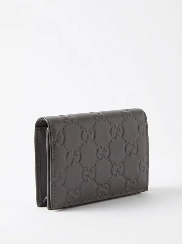 Gucci Gg Emblem Card Case - Grey