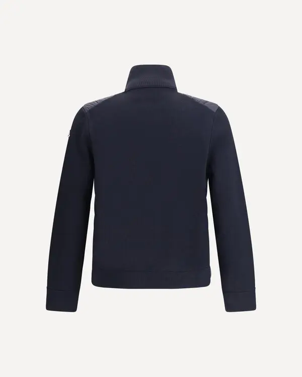Moncler Padded Zip-up Cardigan With Zip Closure - Navy