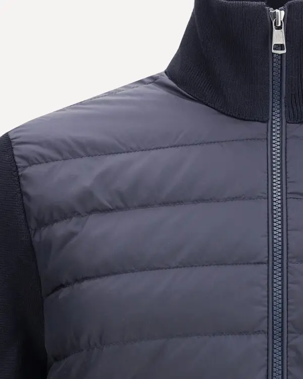 Moncler Padded Zip-up Cardigan With Zip Closure - Navy
